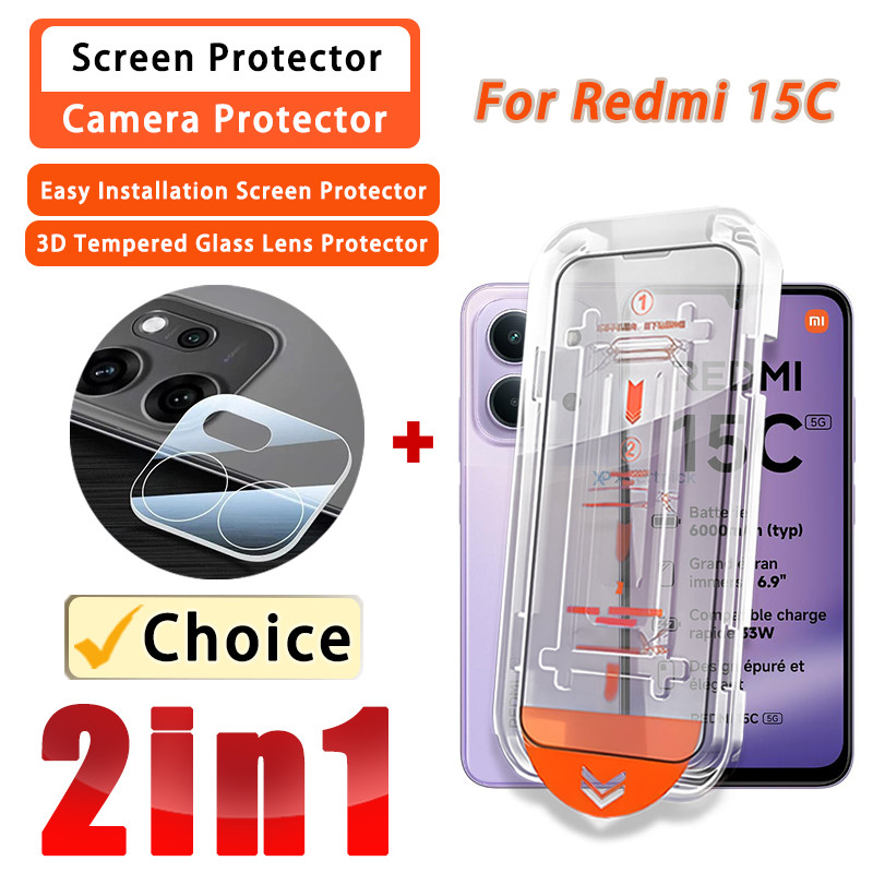 2 IN 1 Glass Film for Redmi 15C 5G 4G for Redmi 15C 15 14C 13C 13 12 ...