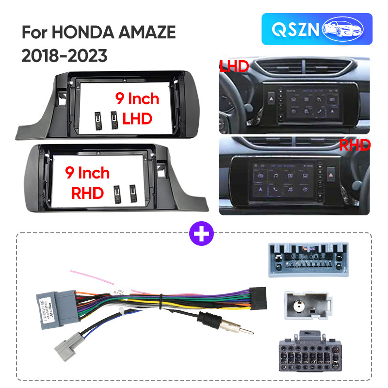 For Honda Brio Amaze BRV WRV 2018-2023 9INCH Car Multimedia Radio Frame ...