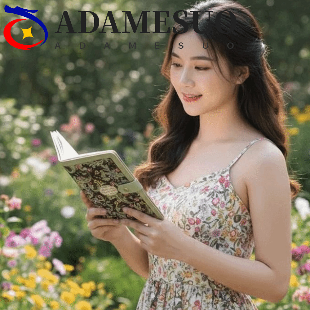 ADAMESUO Button Notebook for Money, A6 Flower Printed Cash Budget ...