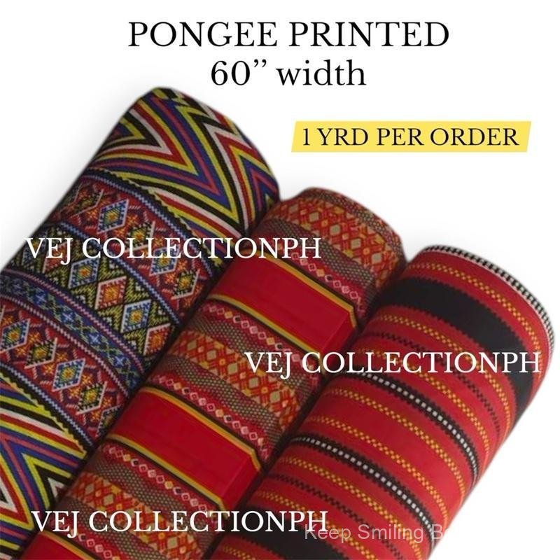 PONGEE PRINTED/ GEENA PRINTED / IGOROT PRINTS FABRIC SOLD PER YARD ...