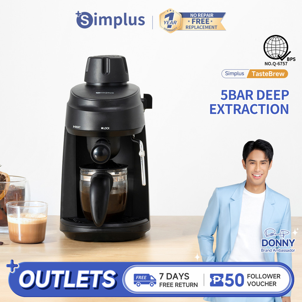 Simplus Coffee Maker Espresso Machine 5 Bar Extraction High ...