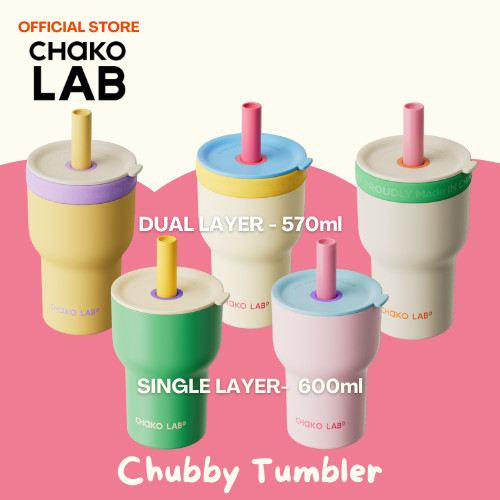 Chako Lab Chubby Tumbler Insulated Single Layer / Dual Layer with Glass ...