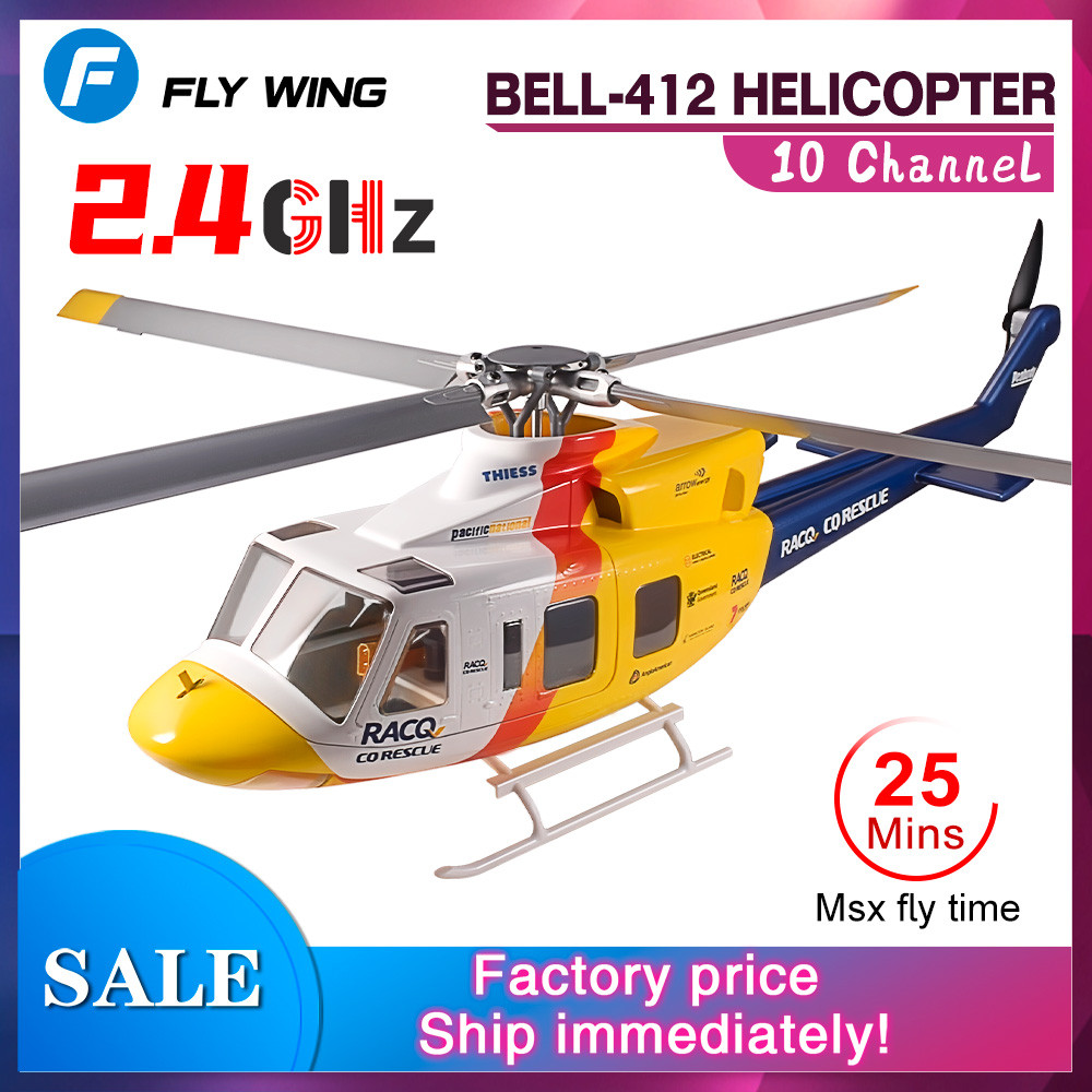 FlyWing BELL-412 Helicopter 10CH 6-axis Gyro GPS ACE Flight Controller ...