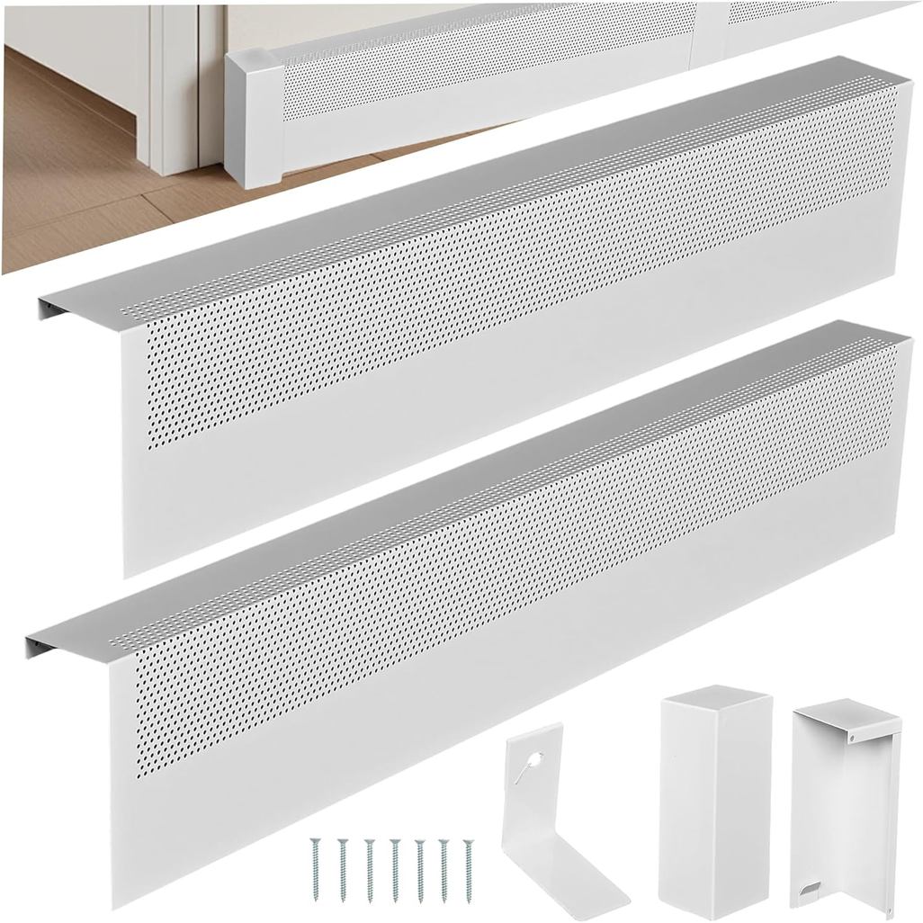 3FT-6FT Retractable Baseboard Heater Covers with Left and Right End ...