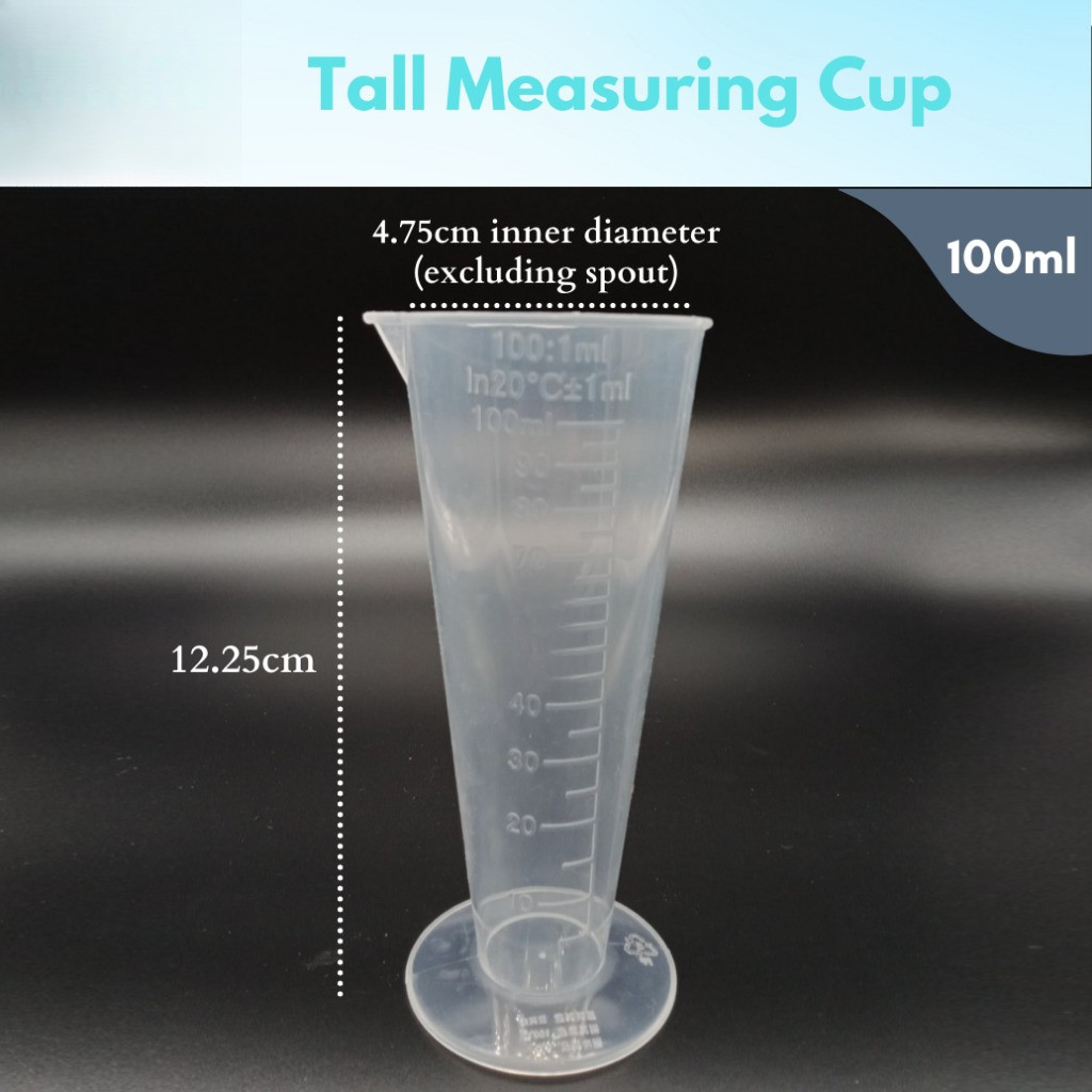 100 ML Tall Measuring Cup (100 CC) Clear Scale / Jigger / Pour Spout ...