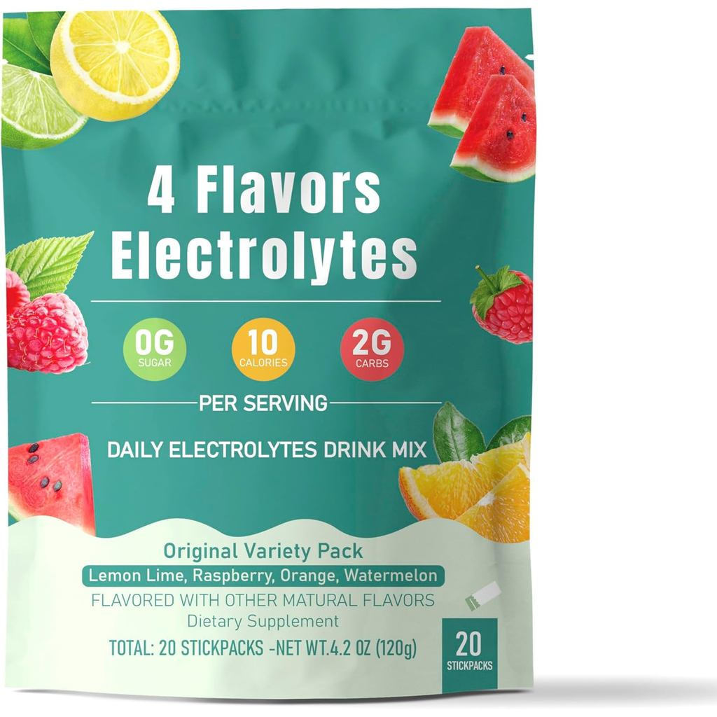 Electrolyte Powder Packets Sugar Free – Hydration Drink Mix with ...
