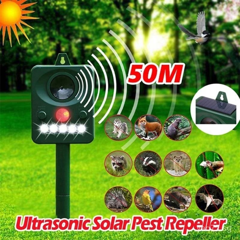 Upgarded Ultrasonic Solar Pest Repeller with Ultrasonic Sound Motion ...