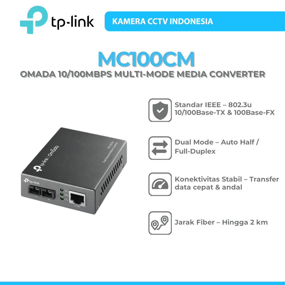 TP-LINK MC100CM OMADA 10/100MBPS MULTI-MODE MEDIA CONVERTER | Shopee ...