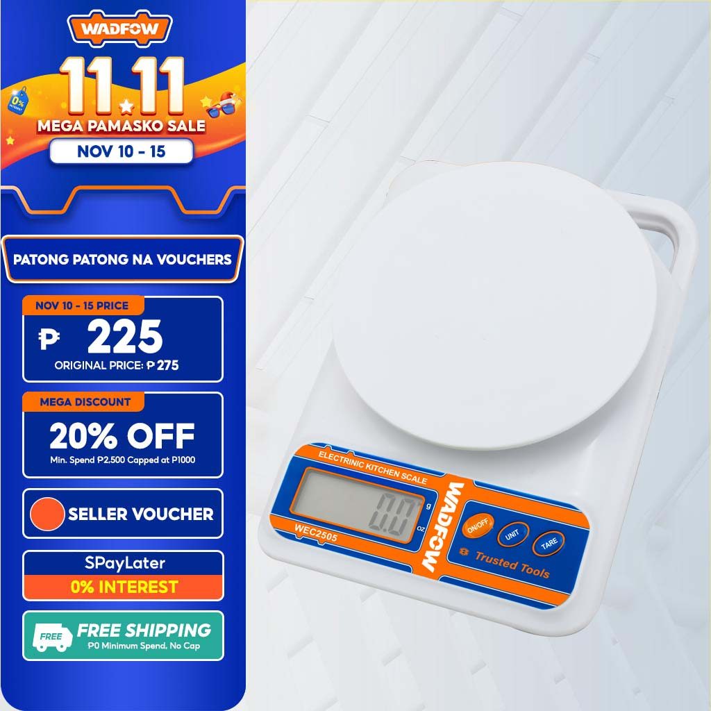 Wadfow Electronic Kitchen Scale 5Kg Weighing Electronic Tare Function ...