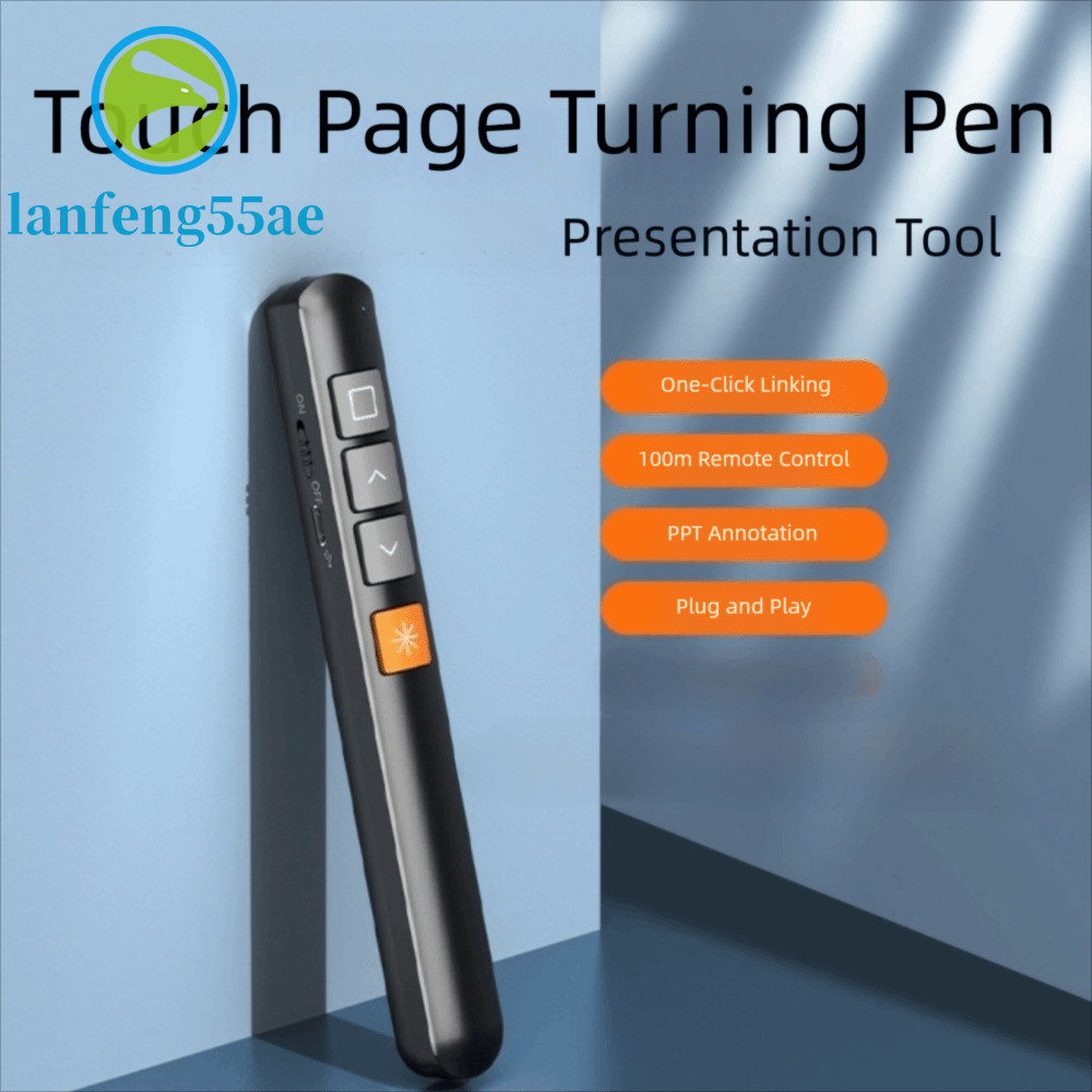 LANFENG Wireless Presentation Clicker, 2.4GHz Infrared Remote PPT Laser ...