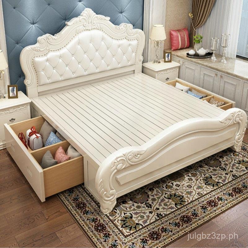 American Style Solid Wood Bed1.8m Double Bed Upholstered Bed1.5Master ...