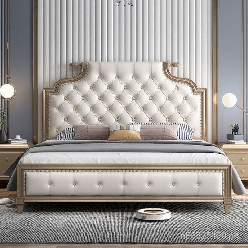 Modern Minimalist Bed1.8European Style Solid Wood Bed Master Bedroom ...