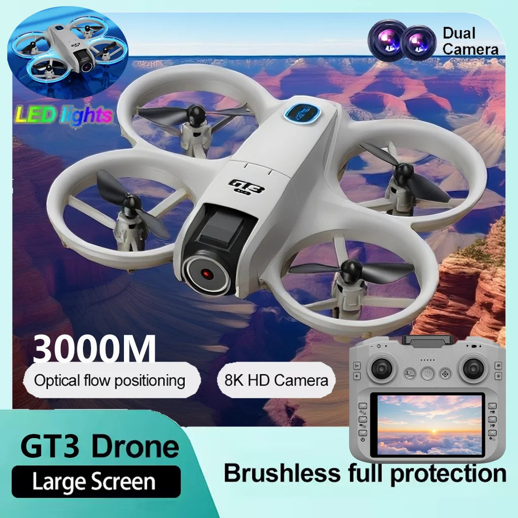 2025 Gt3 Screen Mini Drone With 90° Electric Adjustable 8k Hd Camera ...