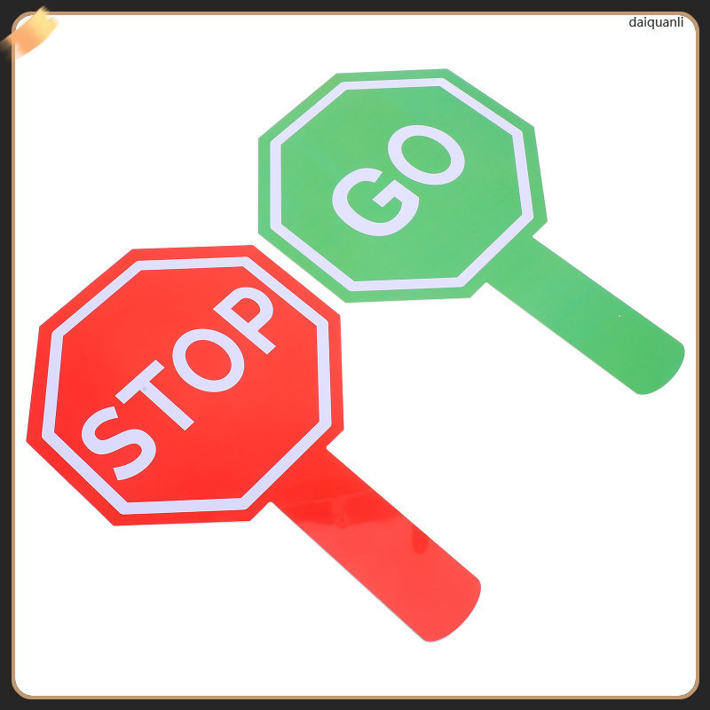 2 Pcs Signs Double-Sided Street Warning Signs Traffic Signal Handheld ...
