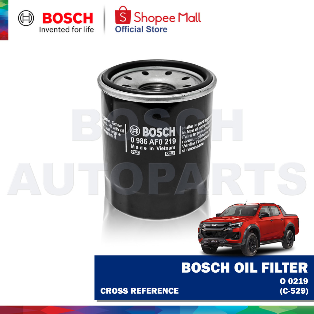Bosch Oil Filter for Isuzu D-Max II Pickup 4x4 Diesel 2012 to Present ...