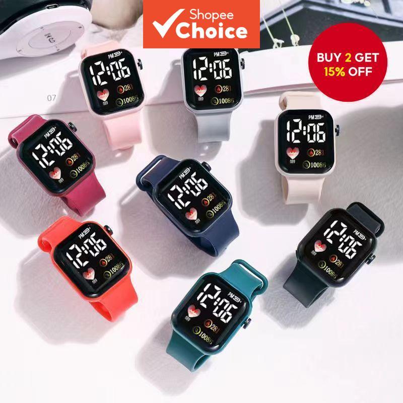 Korean Minimalist Fashion Ultra Thin LED Digital Display Watch Unisex ...