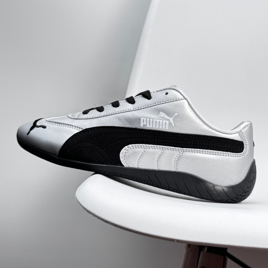 PUMA SPEEDCAT Thin Soled Racing Shoes Metallic Silver T-Toe Mens Womens ...