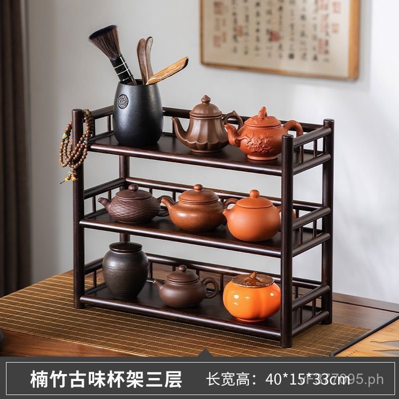 Teapot Multi-layer Chinese Display Rack Vintage Storage Teacup Pot ...