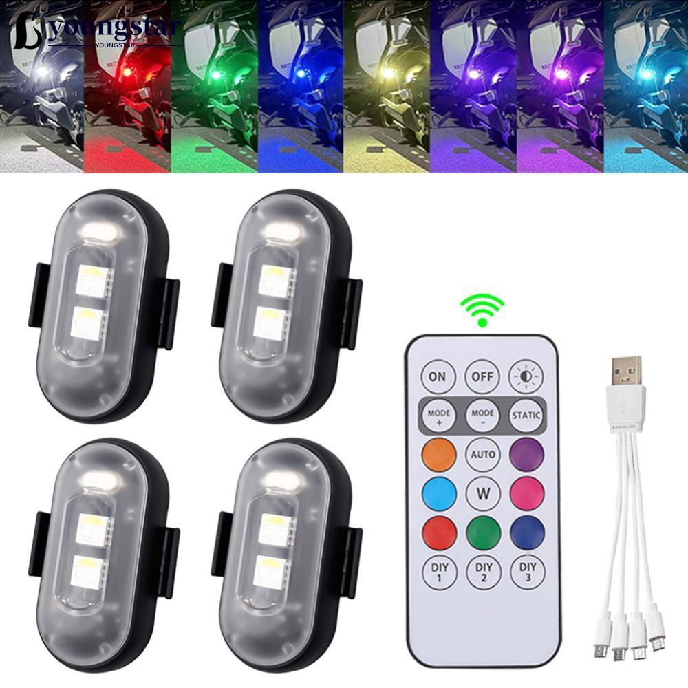 YOUNGSTAR RGB LED Motorcycle Strobe Lights Wireless Signal Light LED ...