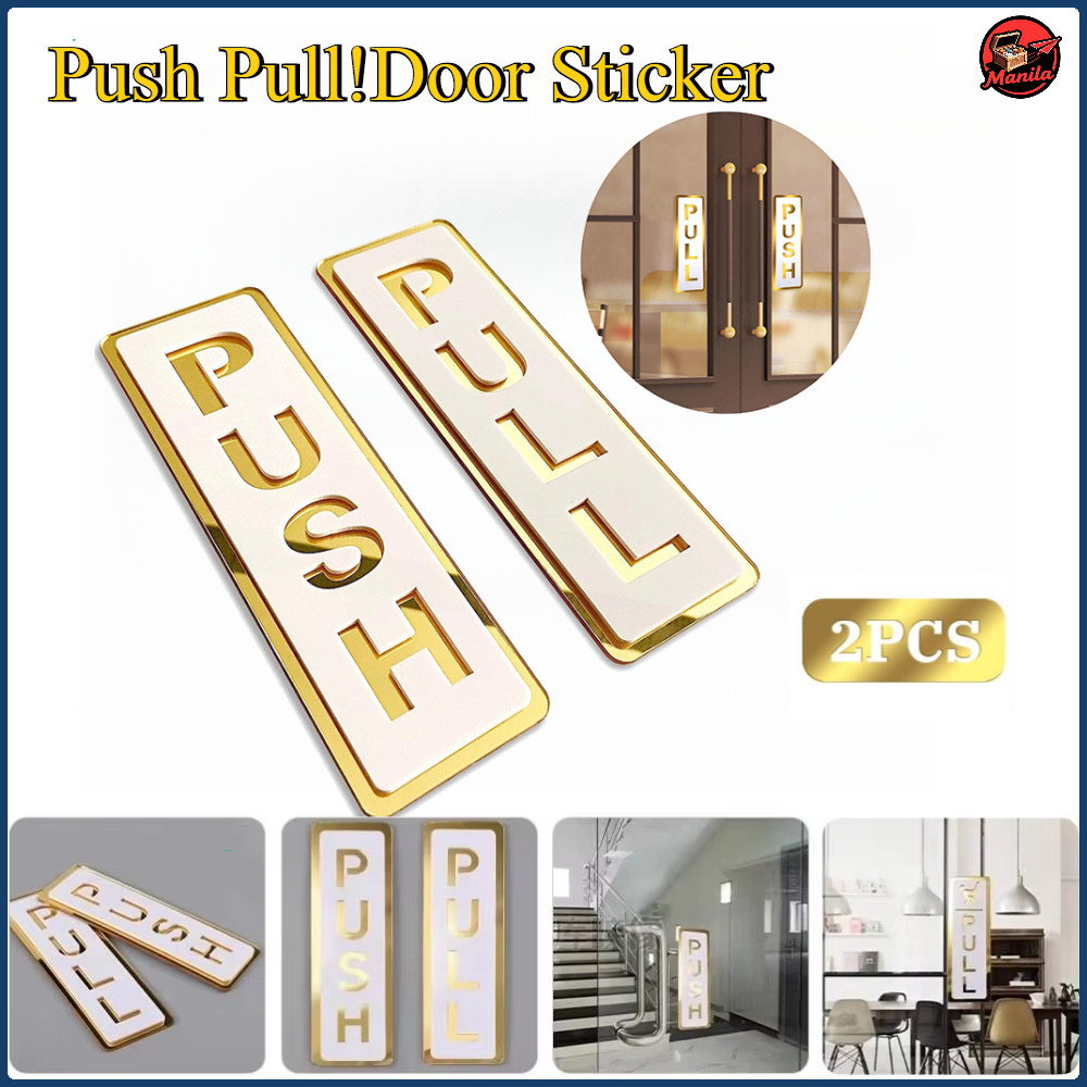 2pcs Acrylic Push Pull Door Signs/3D Push Pull Door Sign/Mirror Sticker ...