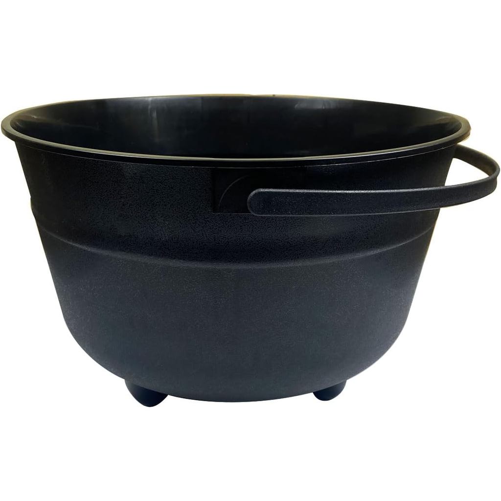 Large Halloween Black Cauldron 12.6" Plastic Witch Cauldron Candy Bowl ...
