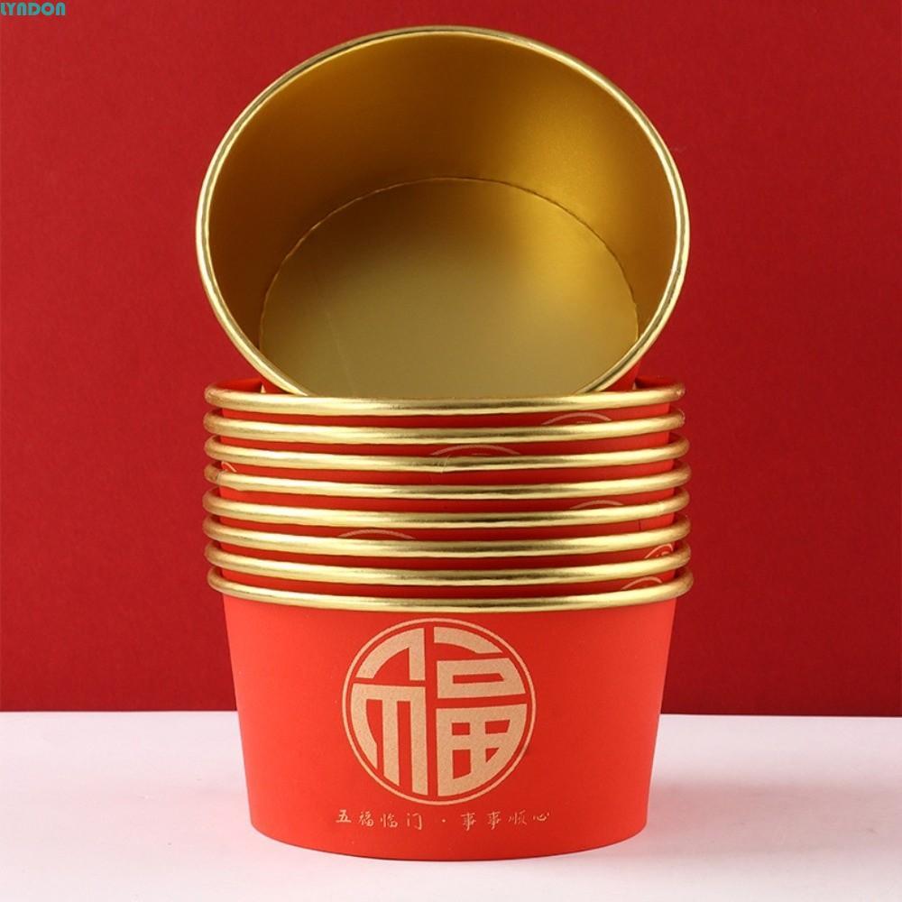 LYNDON 20pcs Disposable Paper Bowls, Lucky Fu Words Thickened Chinese ...