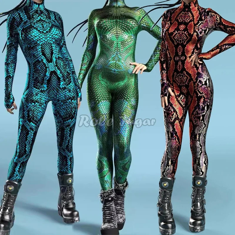 Snake Costume Women's Jumpsuit Unique Animal Festival Bodysuit ...