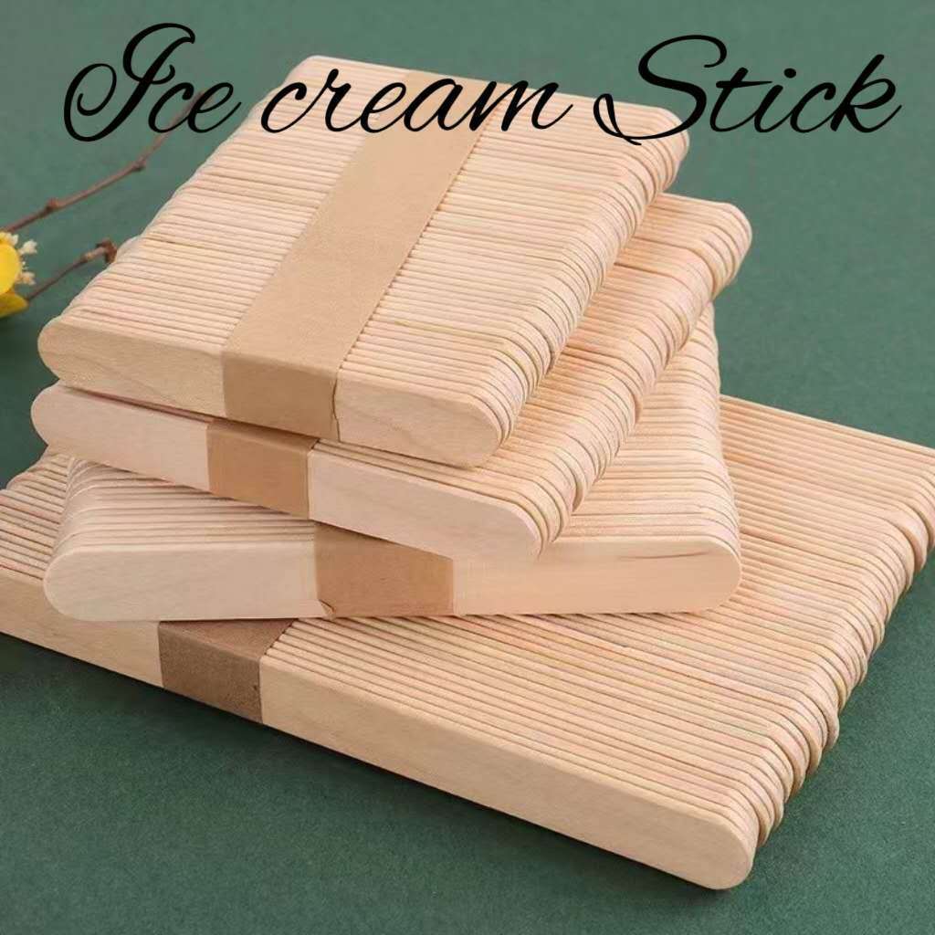 50PCS Wooden Popsicle Stick DIY Crafts Ice Cream Sticks Color Popsicle ...