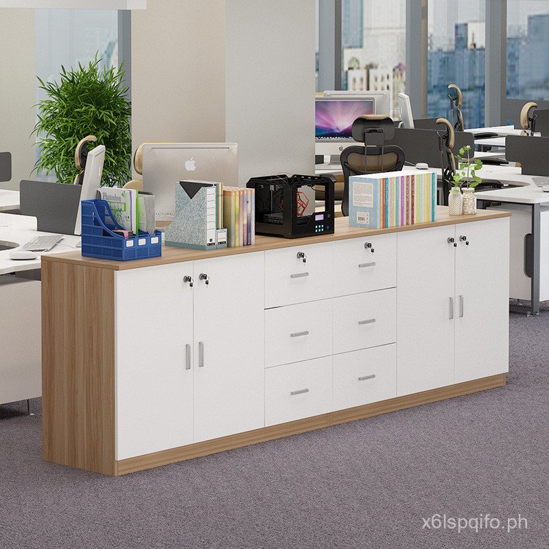 Office File Cabinet Wooden Low Cabinet with Lock Storage Cabinet ...