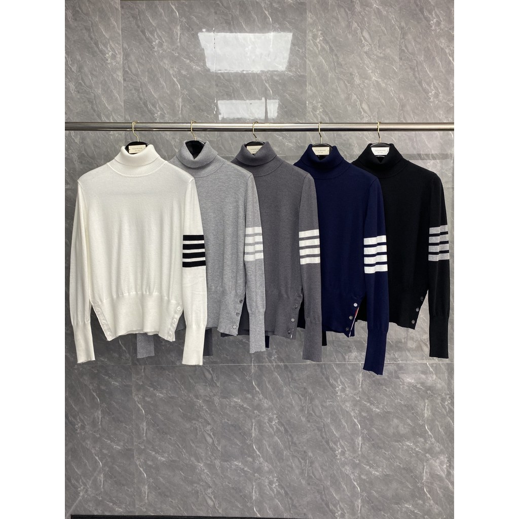 Thom Browne Trendy Brand Autumn New Four-Bar Sleeve Solid Color Unisex ...