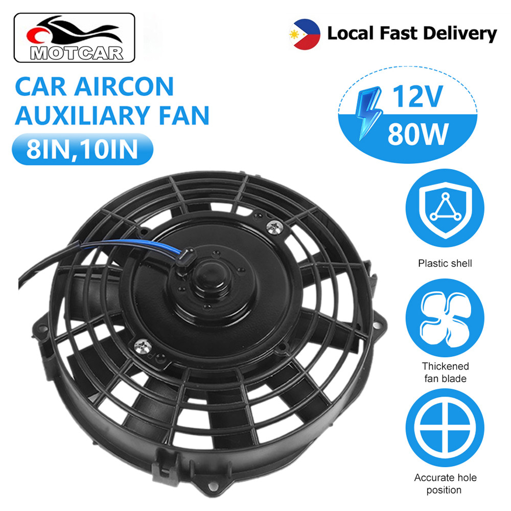Universal Condenser Radiator Auxfan 8/10 INCH 10 Blades 12V ABS ...