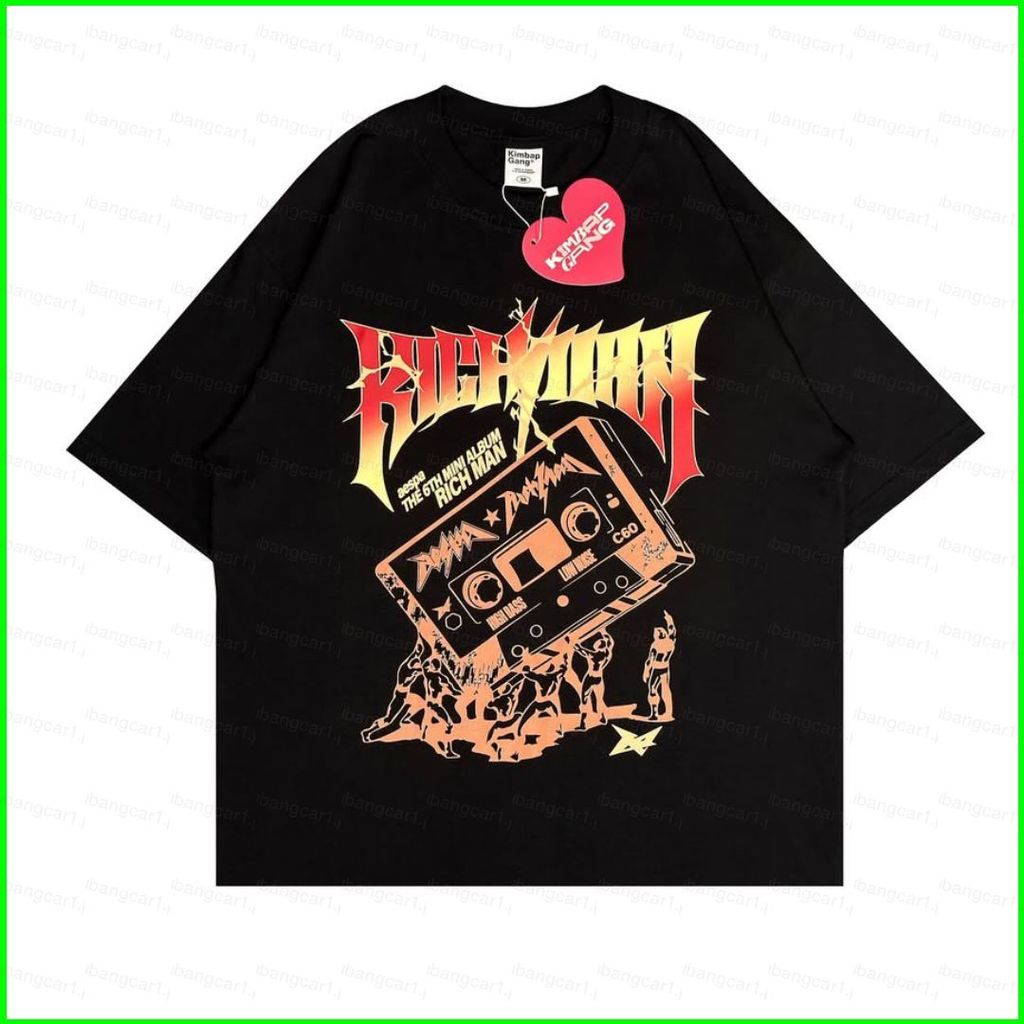 YB1 AESPA RICHMAN T-shirt KARINA GISELLE WINTER NINGNING KPOP tee BY1 ...