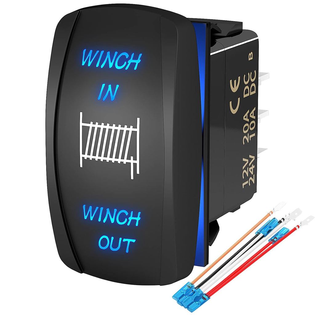 Joinfworld Winch Switch Winch in Winch Out Momentary ON/Off/ON 7 Pin ...