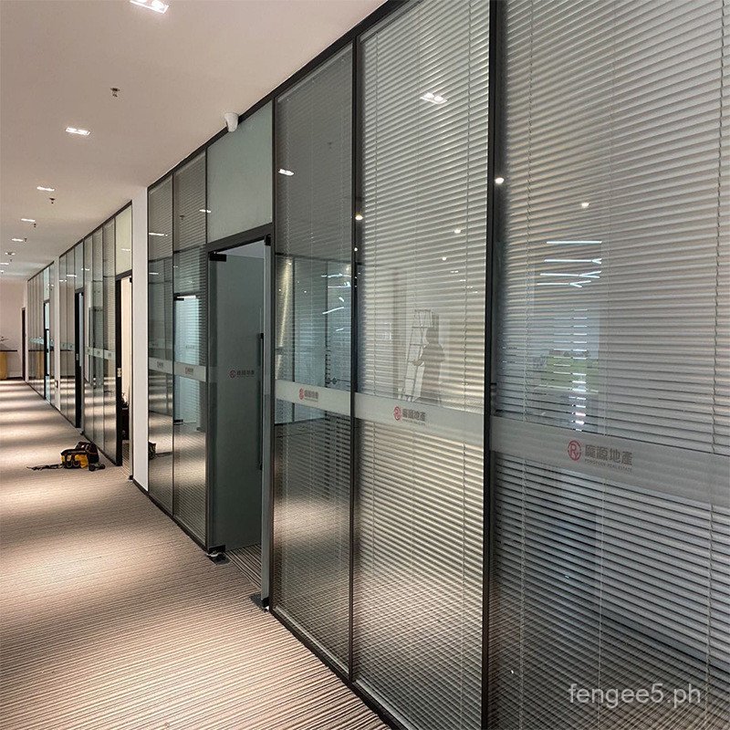 Office Glass Partition Wall Aluminum Alloy Louver Partition Wall Office ...