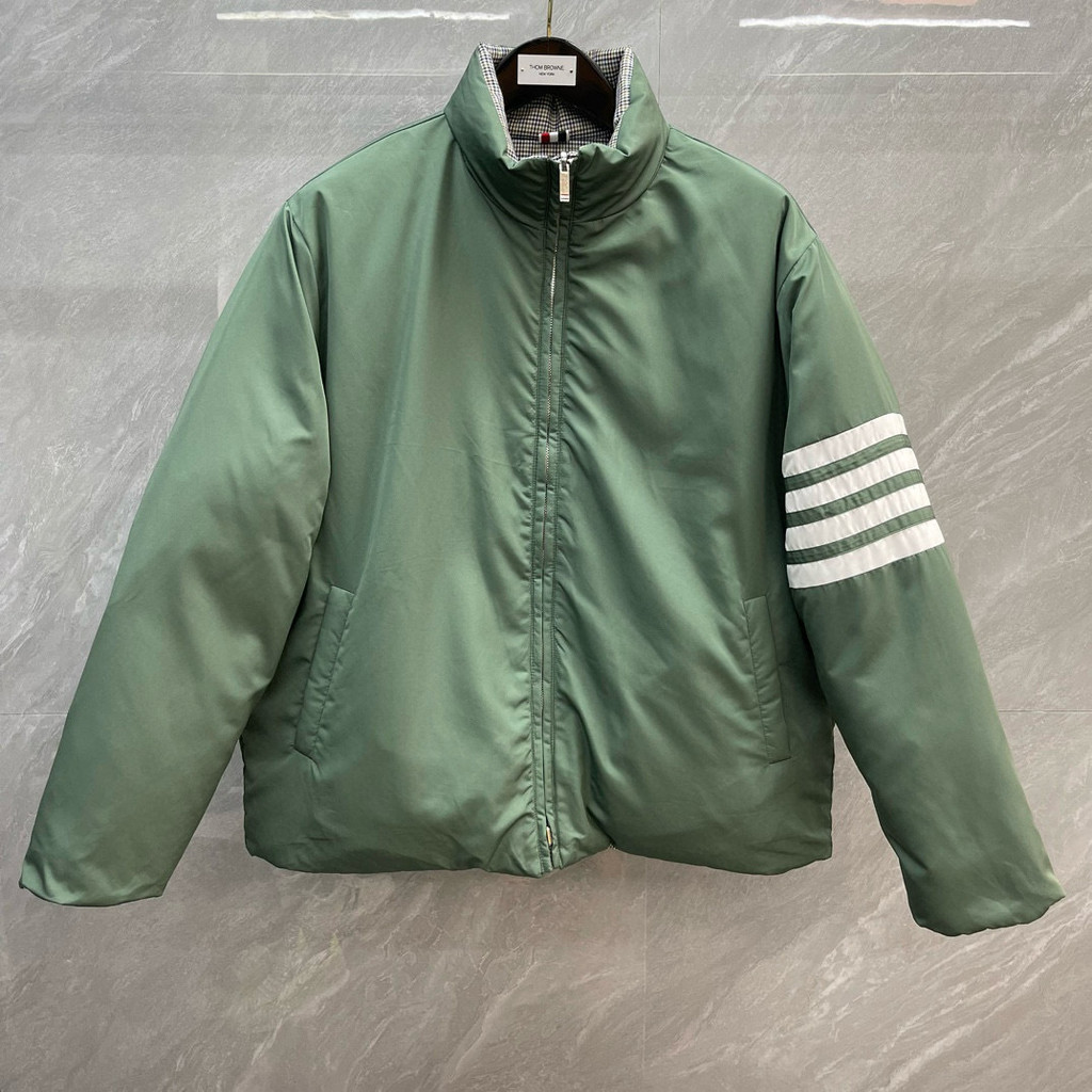 Thom Browne Four-Stripe Reversible Down Jacket Casual Versatile Unisex ...