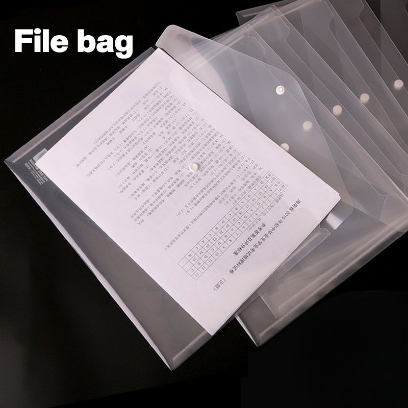 50PCS A4 PP File Storage BagTransparent Business Big Capacity Document ...