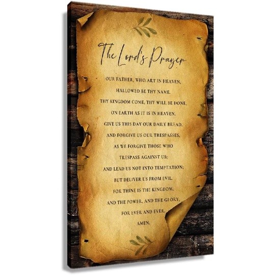 The Lords Scripture Wall Art Prayer Poster Our Father's Prayer Bible ...