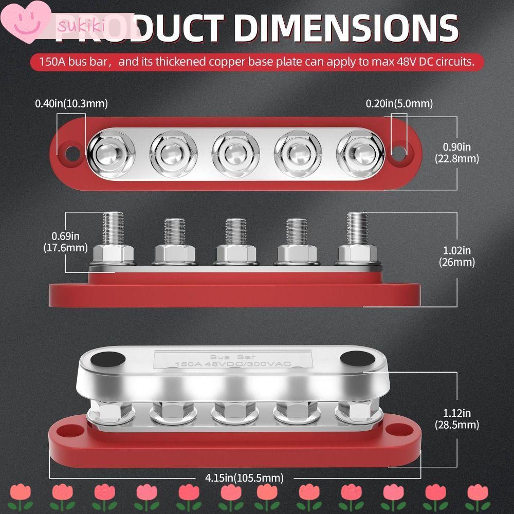 SUKIKI Automobile busbar, Bus Bar 150A 48VDC Power Distribution Block ...