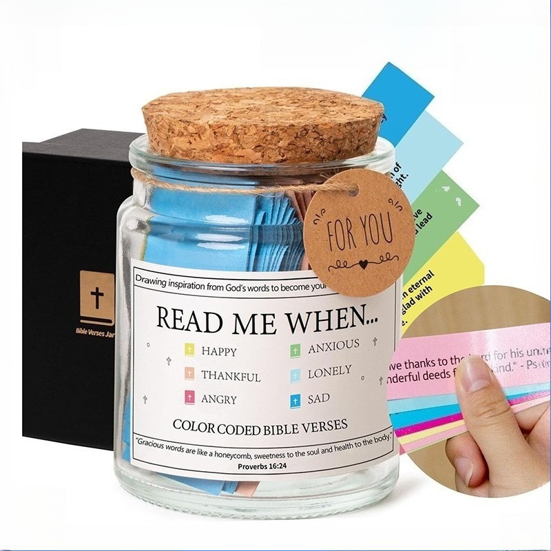 Bible Verses in A Jar Colorful Bible Verses Plastic Jar Scripture Cards ...