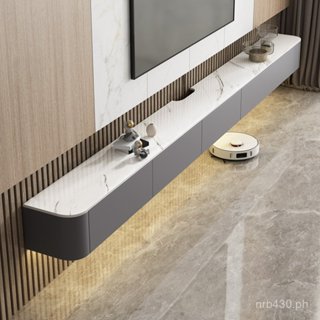 TV Cabinet with Floating Slate Surface2024All Solid Wood Minimalist ...