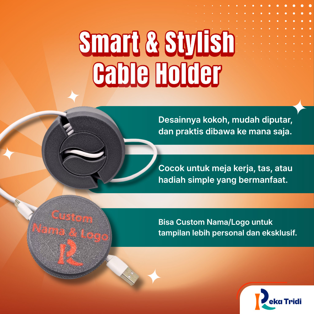 Anti-Tangle Cable Winder – Charger & USB Organizer, Customizable Name ...