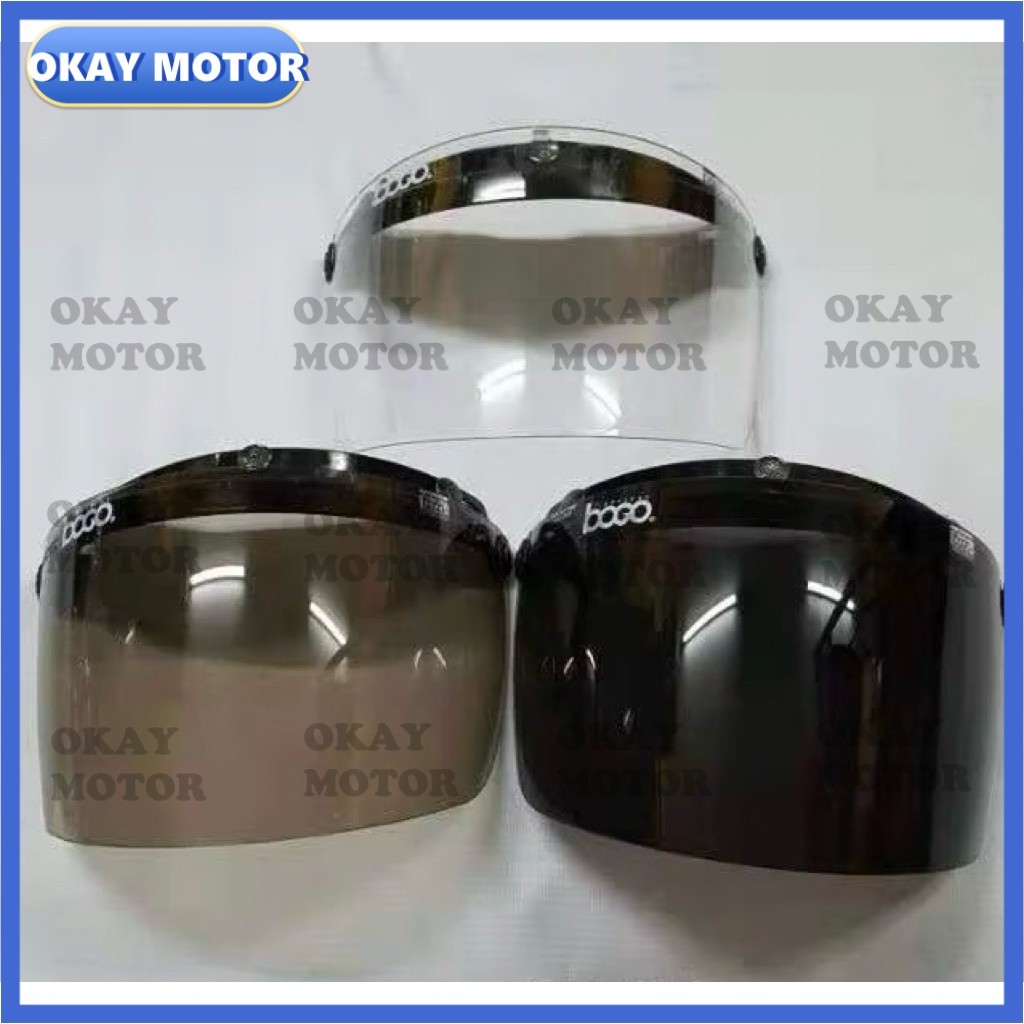 Visor helmet half topi keledar separuh Three Button for all MS88/SGV ...