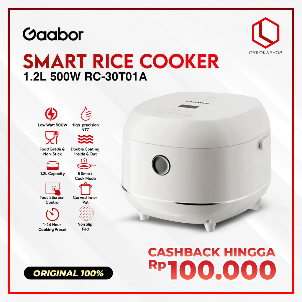 Gaabor Smart Rice Cooker RC-30T01A Magic Com Digital 500W 1.2L Non ...