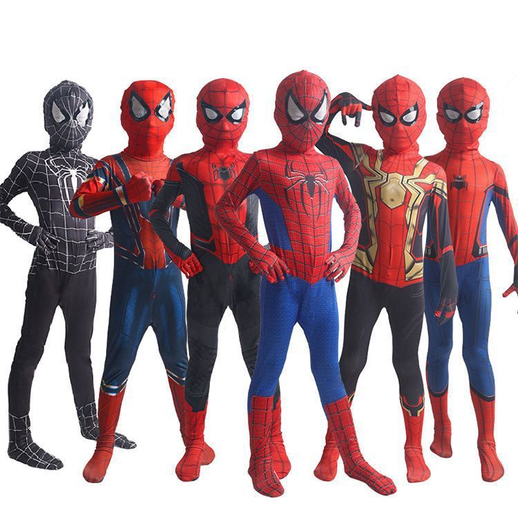 Spiderman Costume with Mask Halloween Spiderman Suit for Kids Boy Iron ...