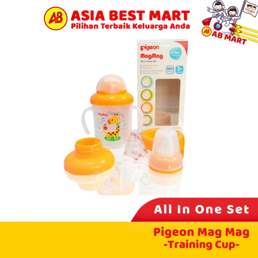 Pigeon Mag Mag All In One Set Training Cup Children's Drinking Glass ...
