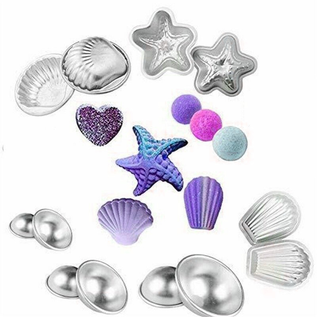 【Unilayan】12Pcs Round Aluminium Alloy Bath Bomb Molds DIY Tool Salt ...