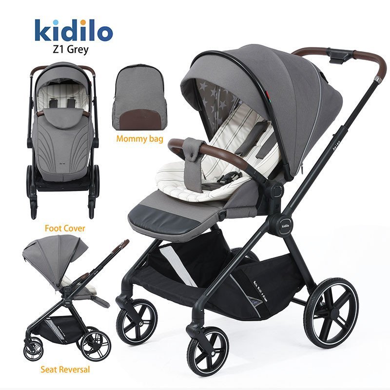 kidilo Convertible Baby Stroller Lightweight Foldable High View Shock ...