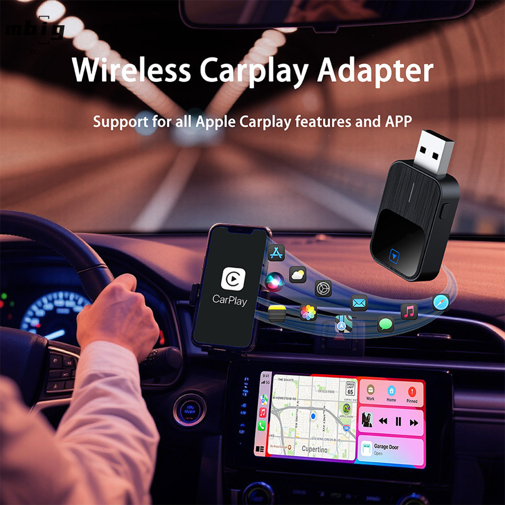 Wireless CarPlays Adapter Wireless Plug & Play Family Car Upgrade ...