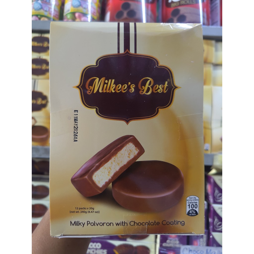 Milkee's Best Chocolate Coated Milky Polvoron 20g x 12s | Shopee ...