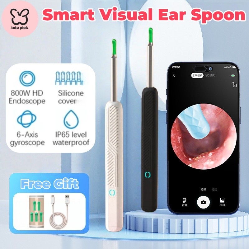 Wireless WiFi Ear Cleaner Spoon with Camera 1080P Visual Ear Wax ...